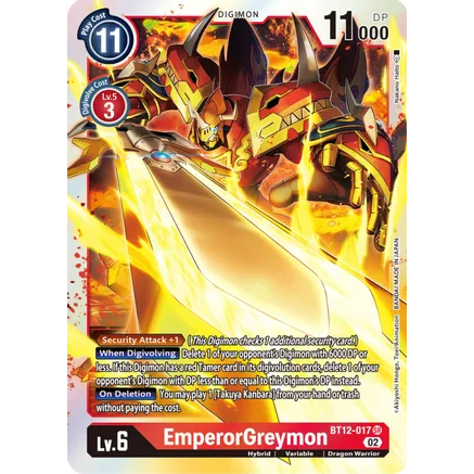 DCG [BT12-017 SR] EmperorGreymon – Bento Gaming