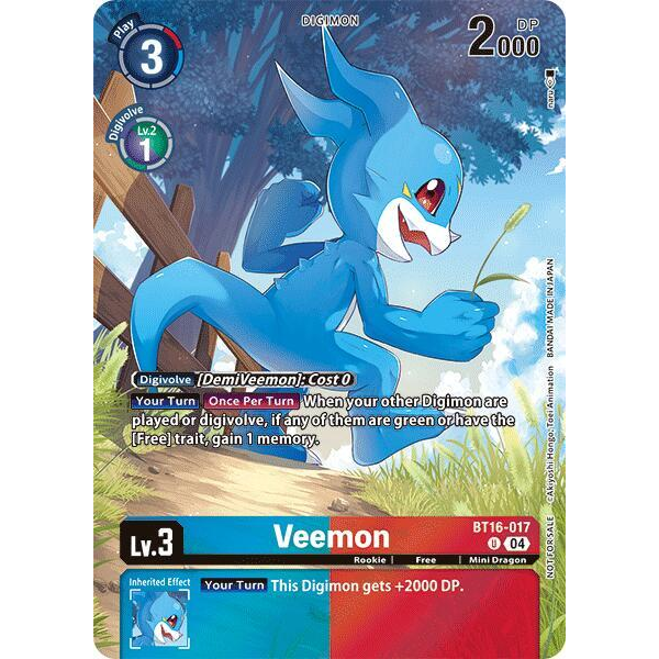 DCG [BT16-017 U] Veemon (EX7 Digimon Liberator Legend Pack 2024) – Bento Gaming