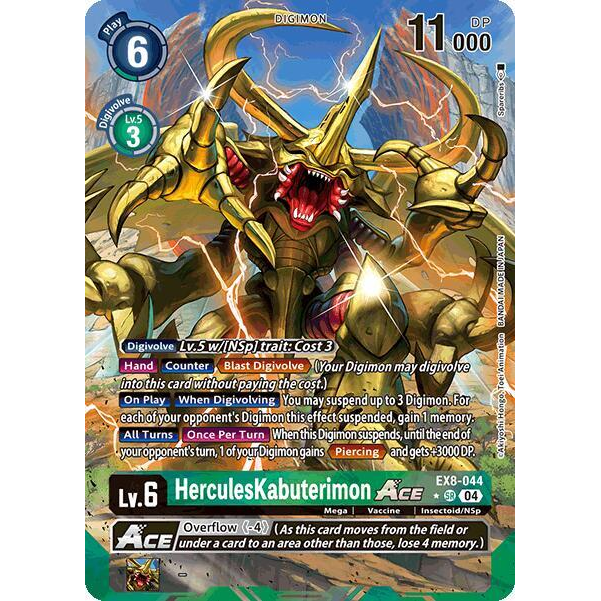 DCG [EX8-044 SR] HerculesKabuterimon ACE (Alternate Art) – Bento Gaming