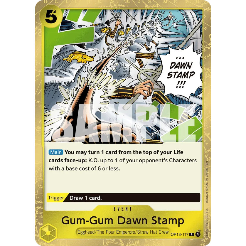 OPCG [OP13-117 R] Gum-Gum Dawn Stamp – Bento Gaming