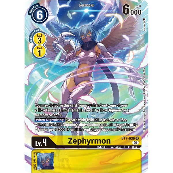 DCG [BT7-036 U] Zephyrmon (Alternate Art) (BT11 Campaign Rare) – Bento Gaming